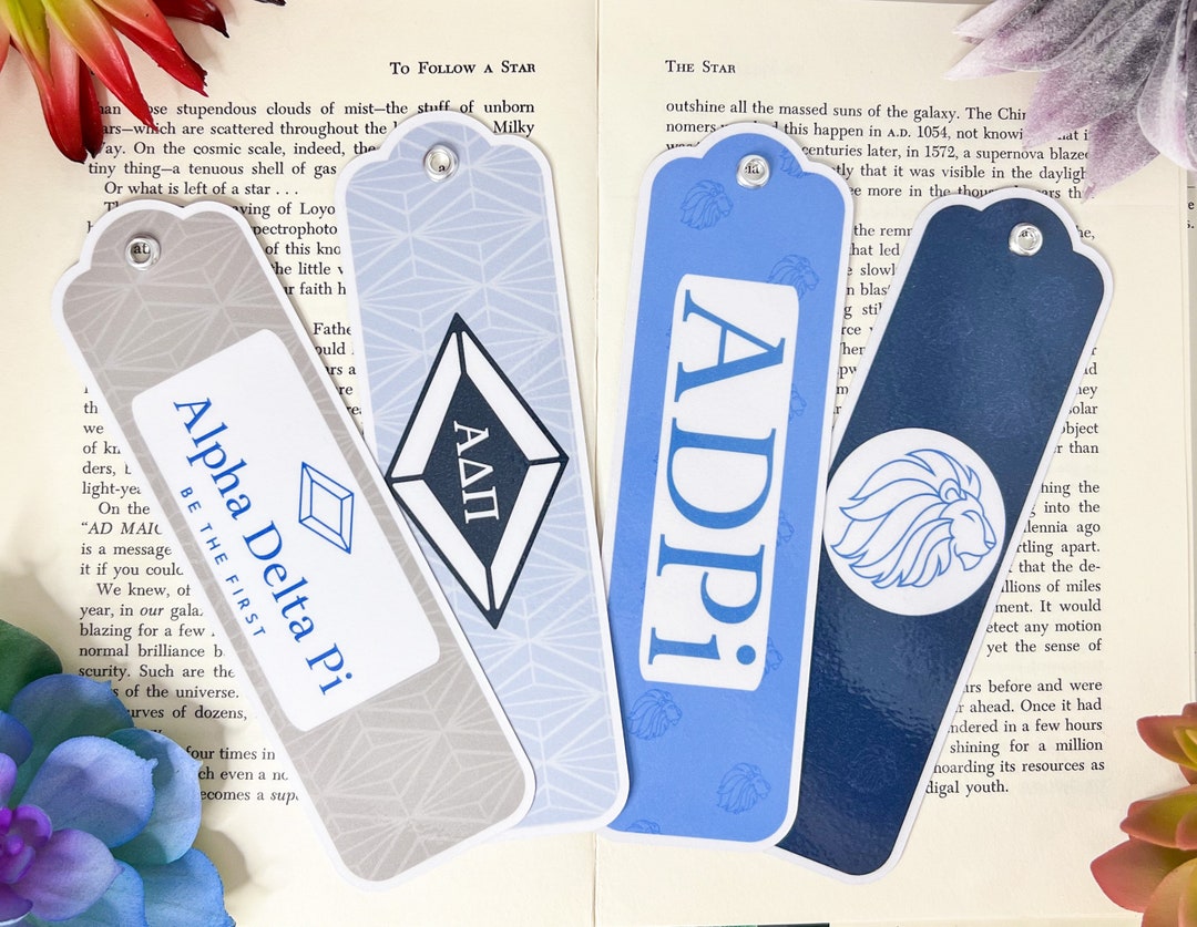 Alpha Delta Pi Bookmarks Set of 4, Alpha Delta Pi Gifts, Adpi Decal ...
