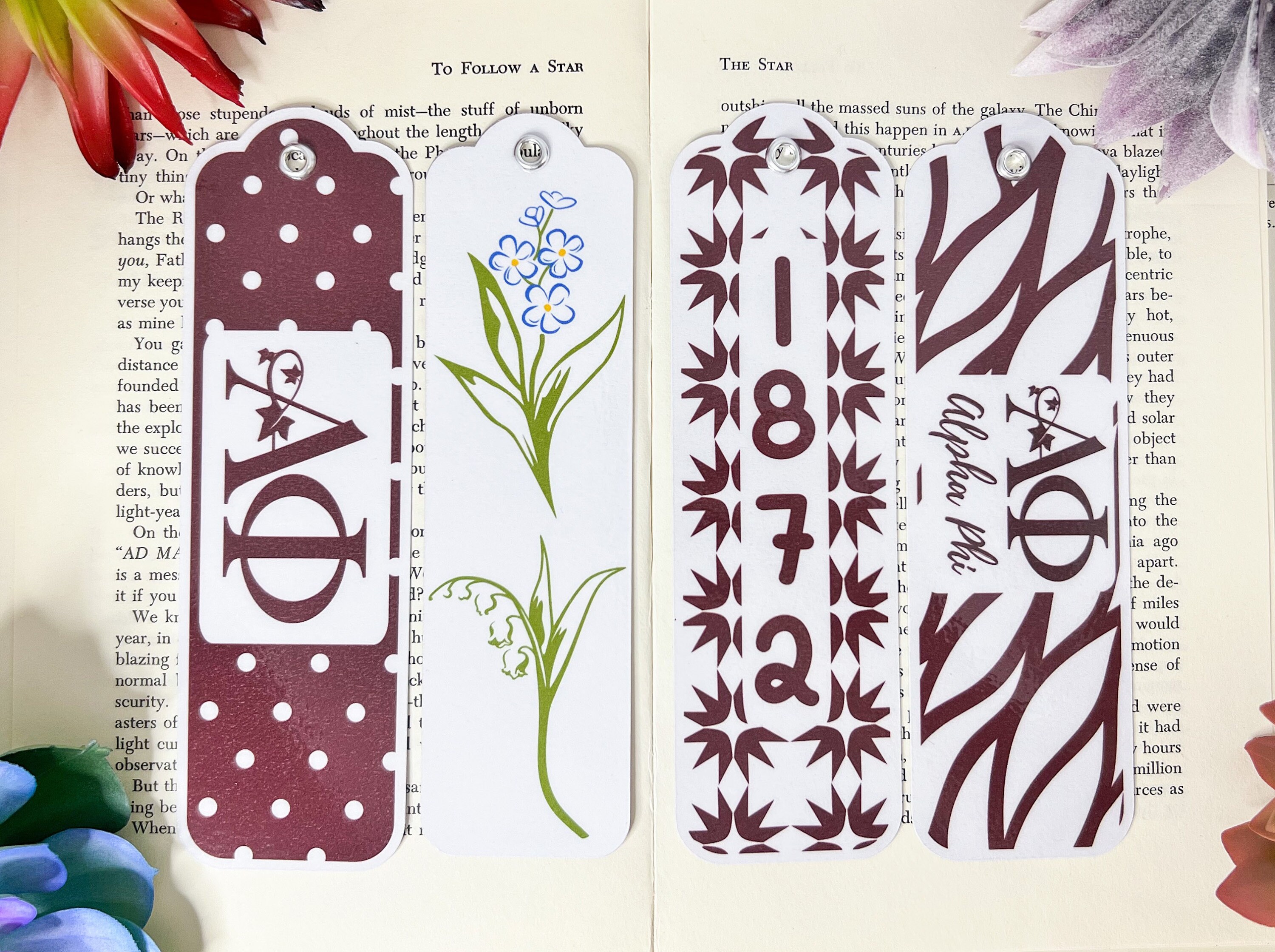 Alpha Phi Bookmarks Set of 4 Alpha Phi Gifts Alpha Phi - Etsy
