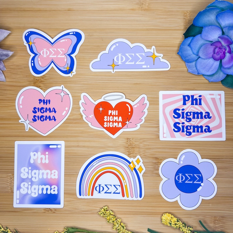 Phi Sigma Sigma Sticker Pack Sorority Stickers Phi Sigma - Etsy