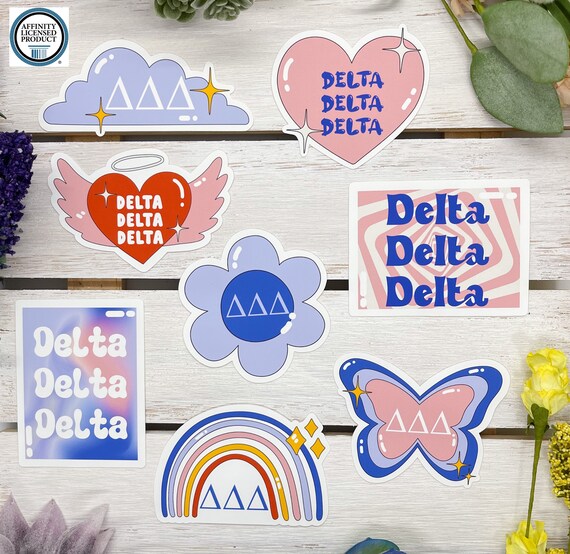 Tri Delta Sticker Pack Sorority Stickers Tri Delta Flag Tri | Etsy