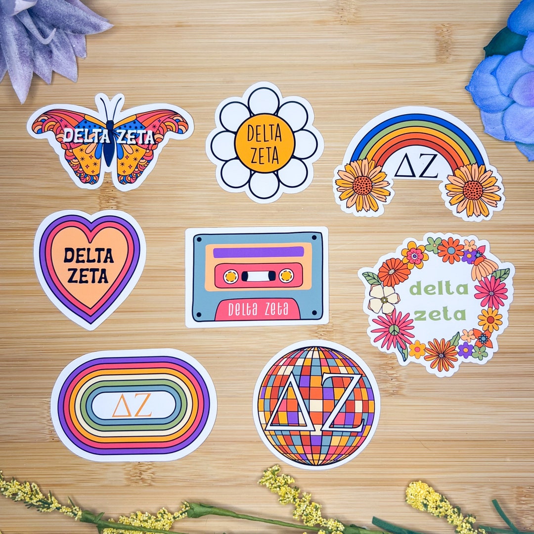 Delta Zeta Sticker Pack, Delta Zeta Stickers, Delta Zeta Decal, Delta ...