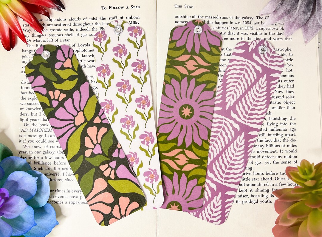 Boho Bookmarks Set of 4, Cute Bookmark, Book Accessories, Trendy ...