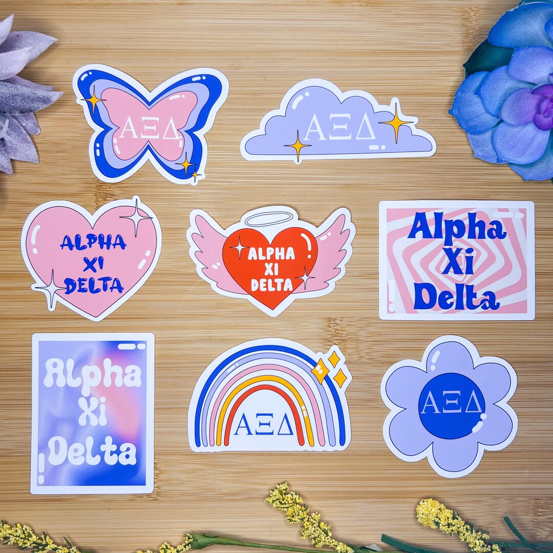 Alpha Xi Delta Sticker Pack, Sorority Stickers, Alpha Xi Delta Flag ...