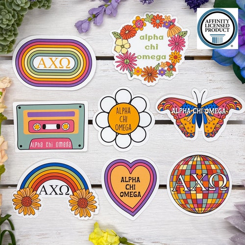 Chi Omega Sticker Pack Sorority Stickers Chi Omega Flag Chi - Etsy