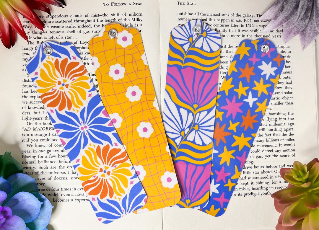 Boho Bookmarks Set of 4, Cute Bookmark, Book Accessories, Trendy ...
