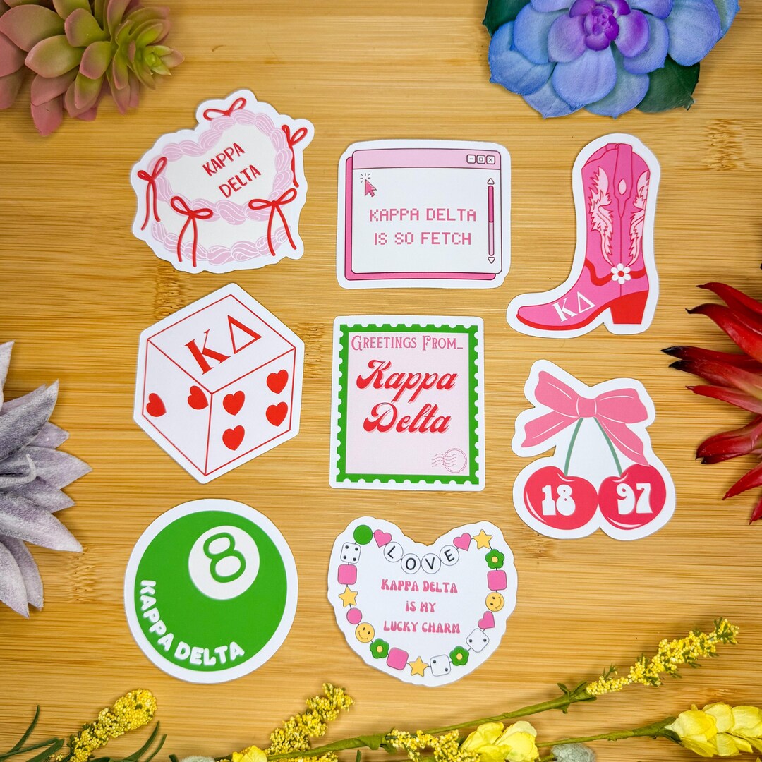 Kappa Delta Sticker Pack, Kappa Delta Decal, Kappa Delta Flag, Kappa ...