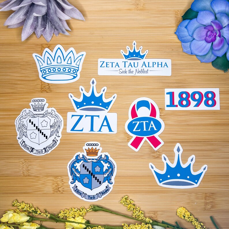 Zeta Tau Alpha Sticker Pack, Zeta Tau Alpha Decals, Zeta Tau Alpha ...