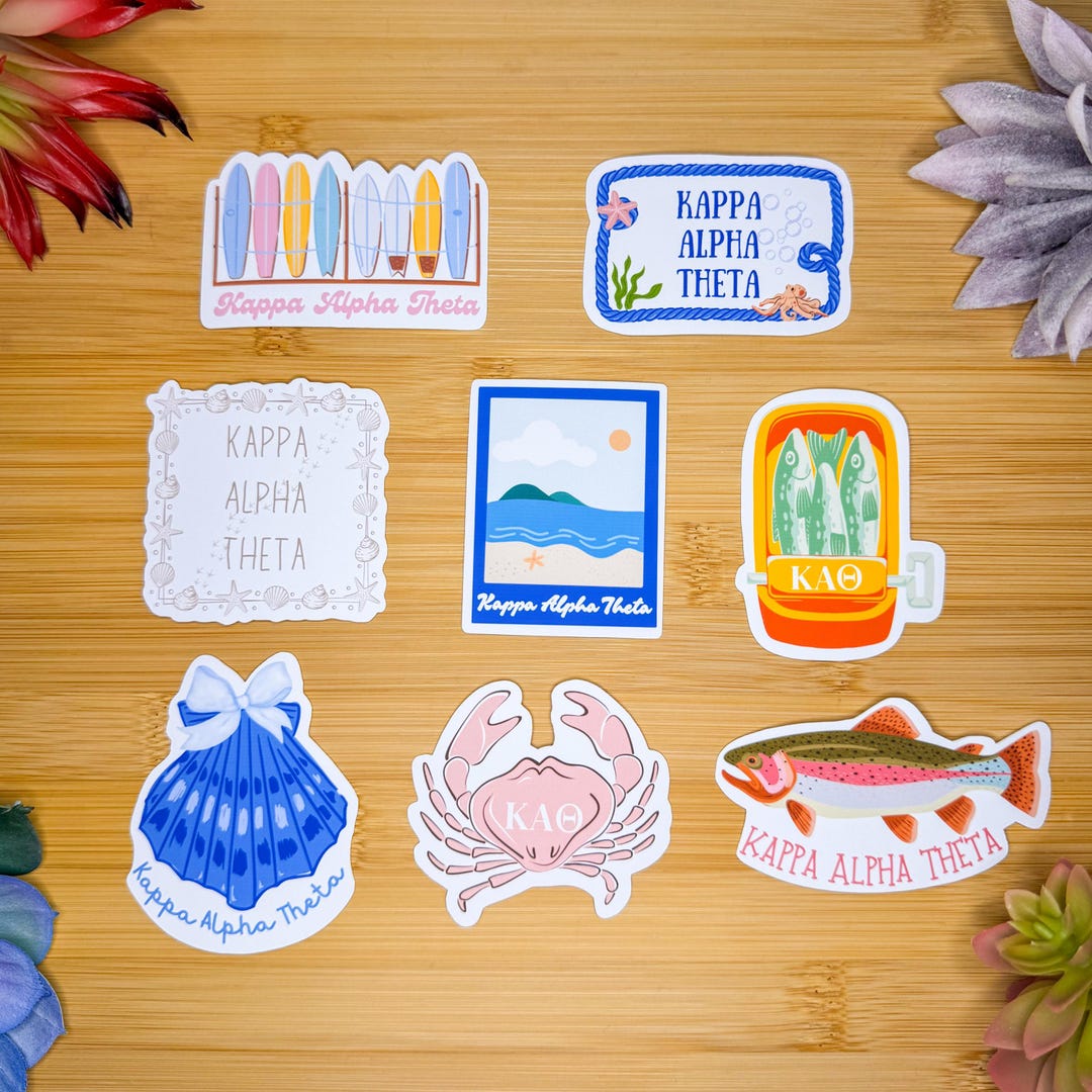 Kappa Alpha Theta Sticker Pack, Sorority Stickers, Kappa Alpha Theta ...