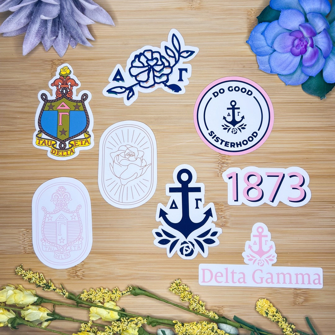 Delta Gamma Sticker Pack, Sorority Stickers, Delta Gamma Flag, Delta ...