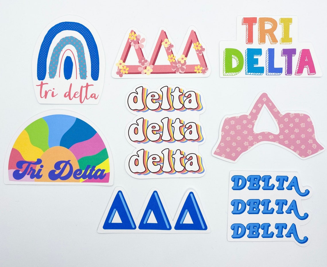 Tri Delta Sticker Pack sorority stickers | Etsy