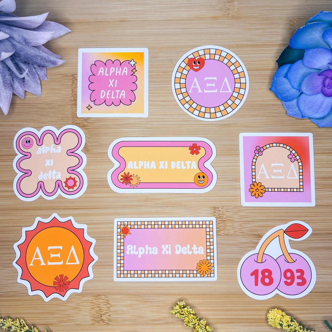 Alpha Xi Delta Sticker Pack, Sorority Stickers, Alpha Xi Delta Flag ...
