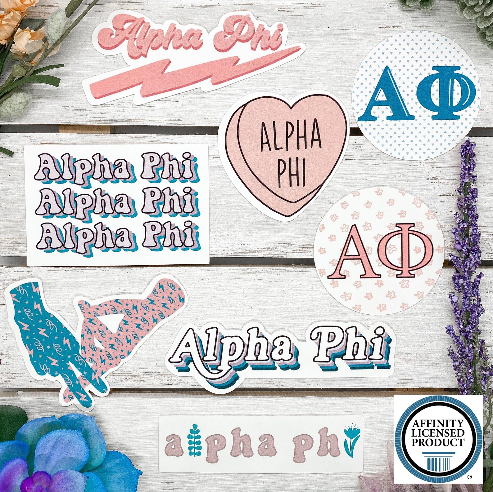 Alpha Phi Sticker Pack Sorority Stickers Alpha Phi Flag - Etsy