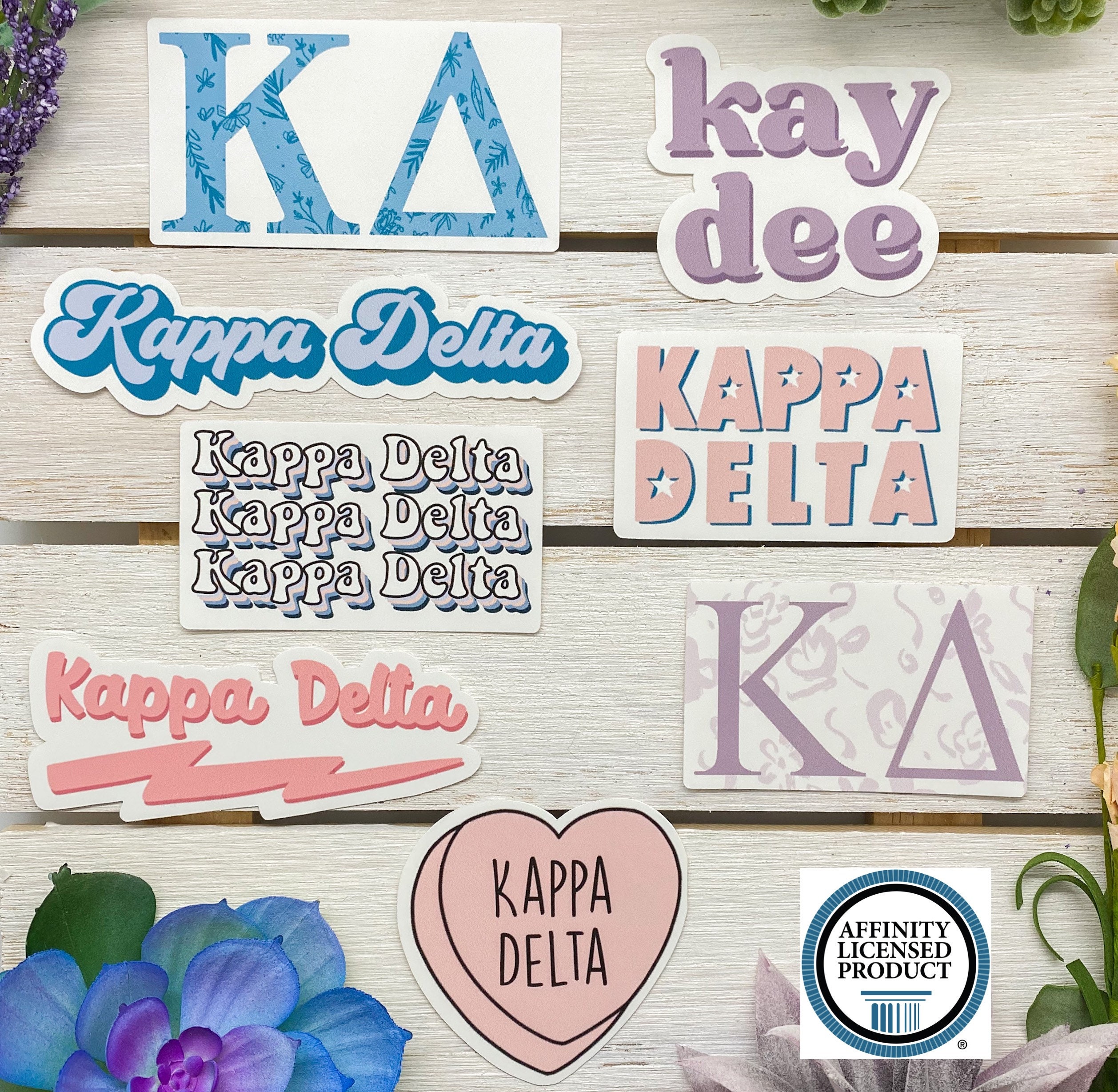 Kappa Delta Sticker Pack Kappa Delta Decal Kappa Delta Flag - Etsy