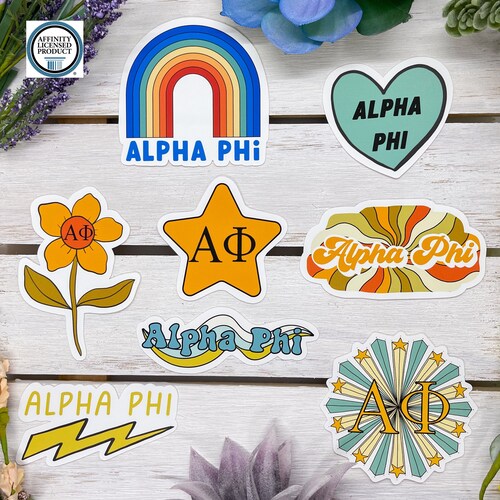 Alpha Phi Sticker Pack Sorority Stickers Alpha Phi Flag - Etsy