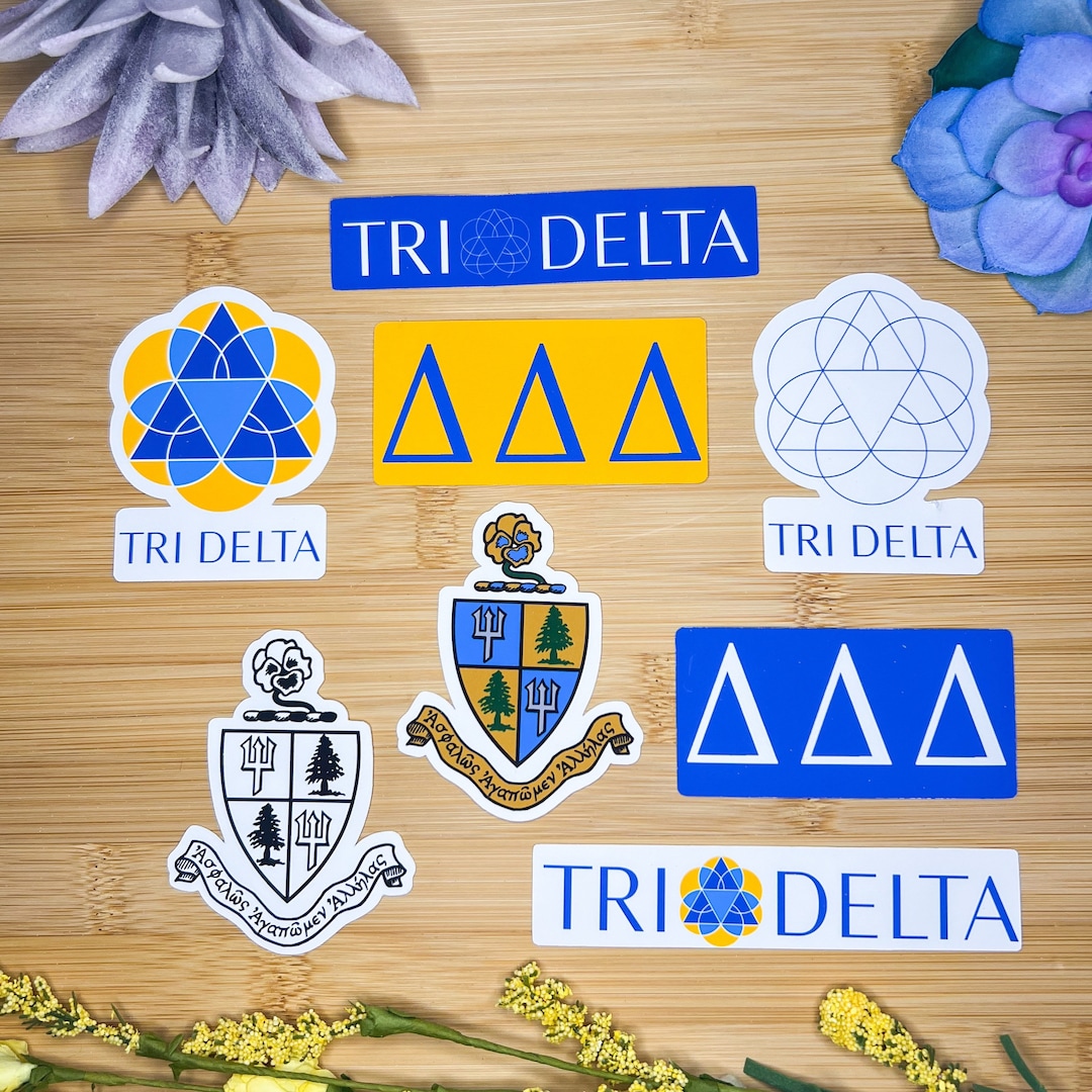 Tri Delta Sticker Pack, Sorority Stickers, Tri Delta Flag, Tri Delta ...