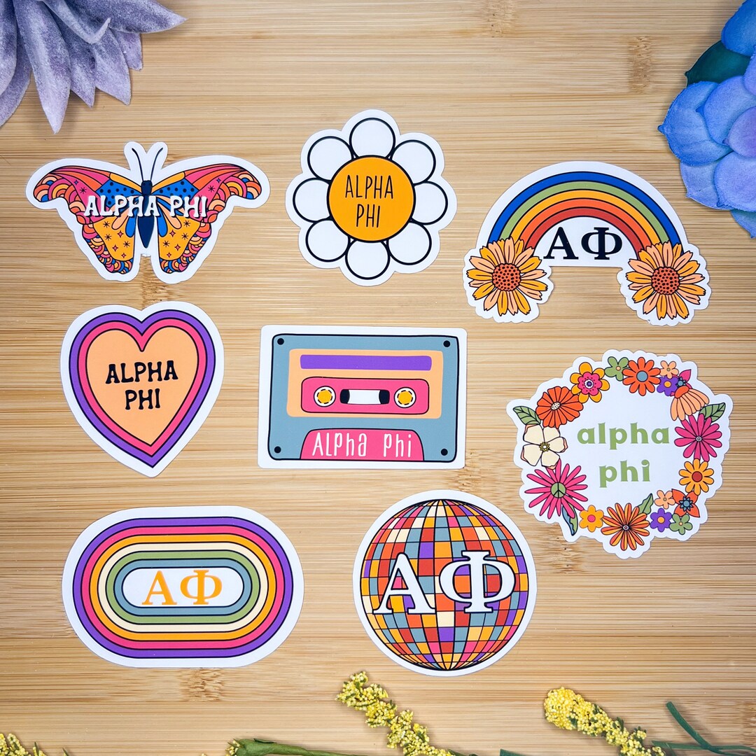 Alpha Phi Sticker Pack, Sorority Stickers, Alpha Phi Flag, Alpha Phi ...
