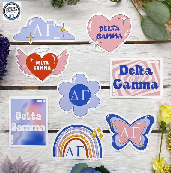 Delta Gamma Sticker Pack Sorority Stickers Delta Gamma Flag - Etsy