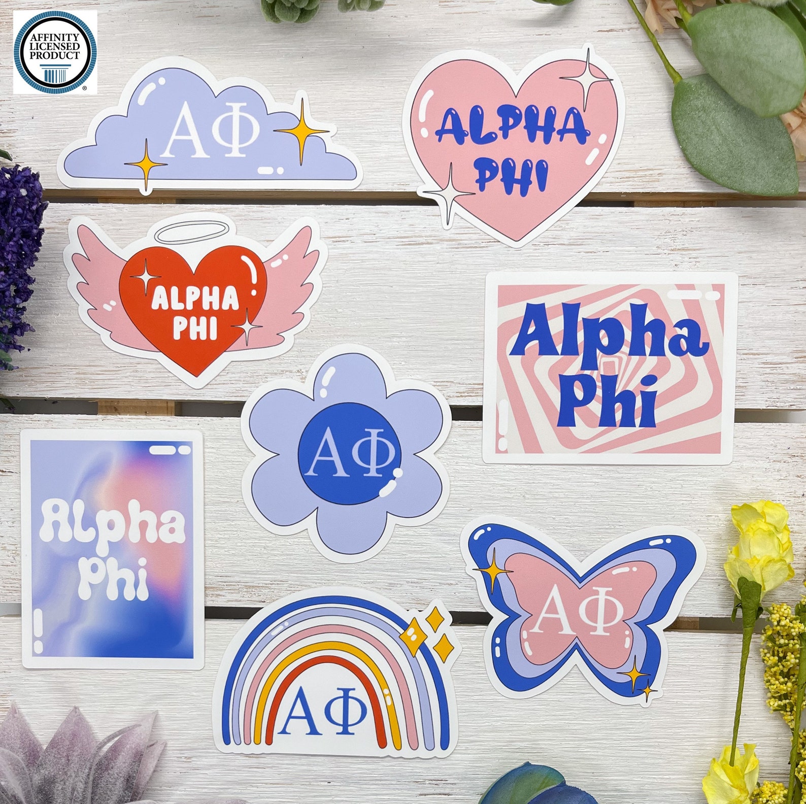 Alpha Phi Sticker Pack Sorority Stickers Alpha Phi Flag - Etsy