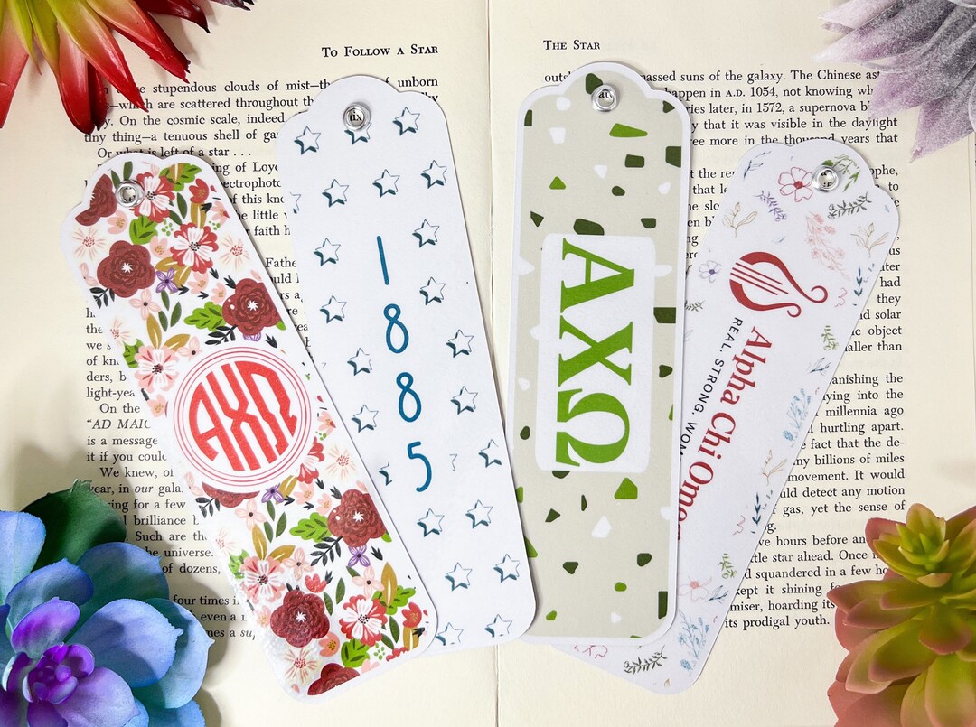 Alpha Chi Omega Bookmarks Set of 4, ACO Sorority, Alpha Chi Omega Gifts ...