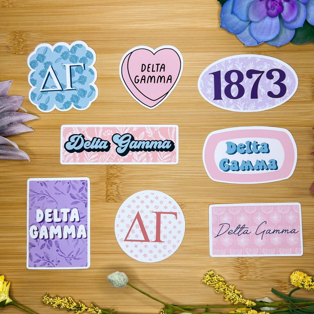 Delta Gamma Sticker Pack, Sorority Stickers, Delta Gamma Flag, Delta ...