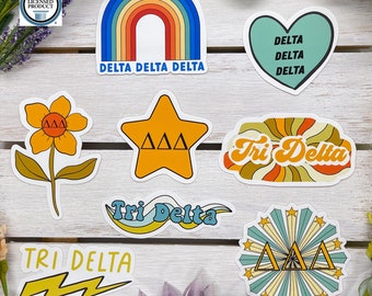 Tri Delta Sticker Pack Sorority Stickers Tri Delta Flag Tri | Etsy