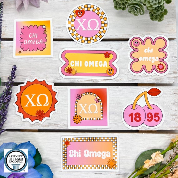 Chi Omega Sticker Pack Sorority Stickers Chi Omega Flag Chi - Etsy