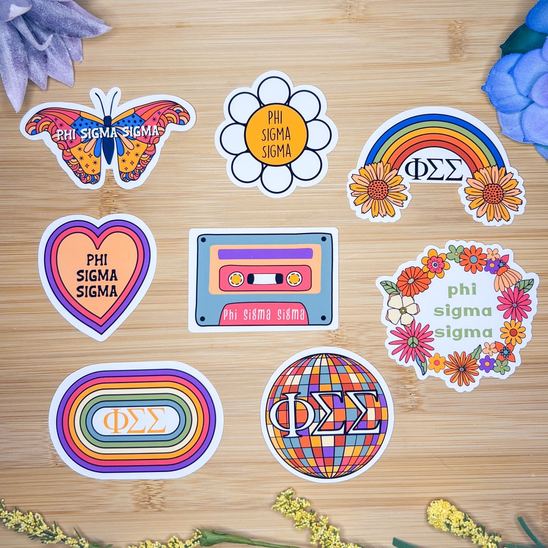Phi Sigma Sigma Sticker Pack, Sorority Stickers, Phi Sigma Sigma Flag ...