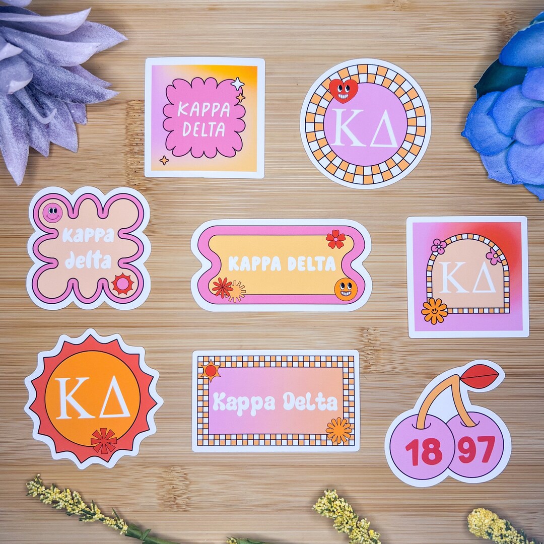 Kappa Delta Sticker Pack, Kappa Delta Decal, Kappa Delta Flag, Kappa ...