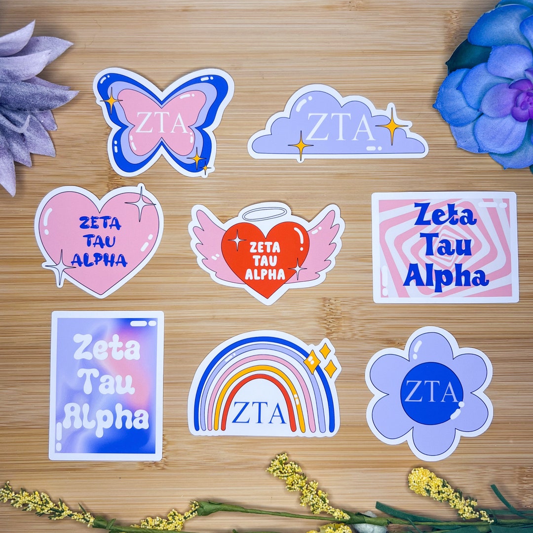 Zeta Tau Alpha Sticker Pack, Zeta Tau Alpha Decals, Zeta Tau Alpha ...