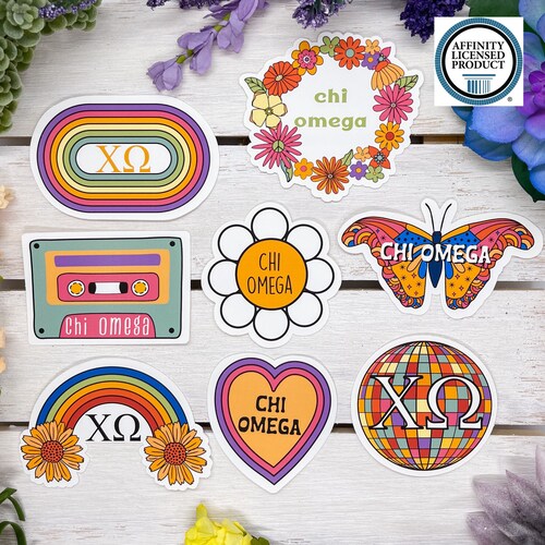 Chi Omega Sticker Pack Sorority Stickers Chi Omega Flag Chi - Etsy