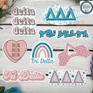 Tri Delta Sticker Pack Sorority Stickers Tri Delta Flag Tri | Etsy