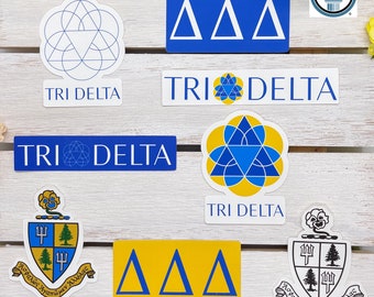 Tri Delta Sticker Pack Sorority Stickers Tri Delta Flag Tri | Etsy