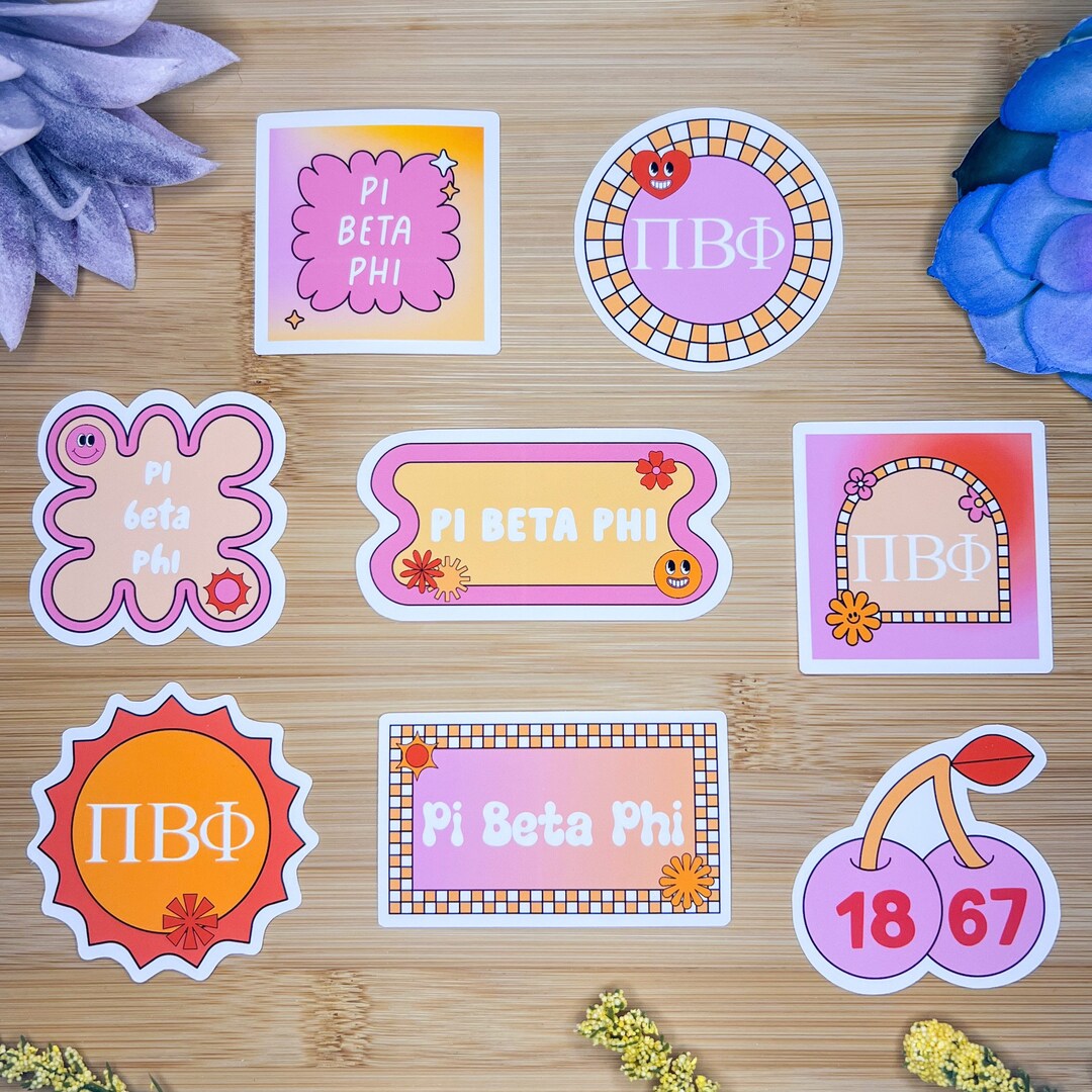 Pi Beta Phi Sticker Pack, Pi Phi Sticker Pack, Pi Beta Phi Gifts, Pi ...