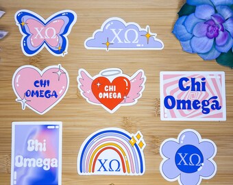 Chi Omega Sticker Pack, Sorority Stickers, Chi Omega Flag, Chi Omega ...