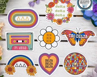 Tri Delta Sticker Pack Sorority Stickers Tri Delta Flag Tri | Etsy