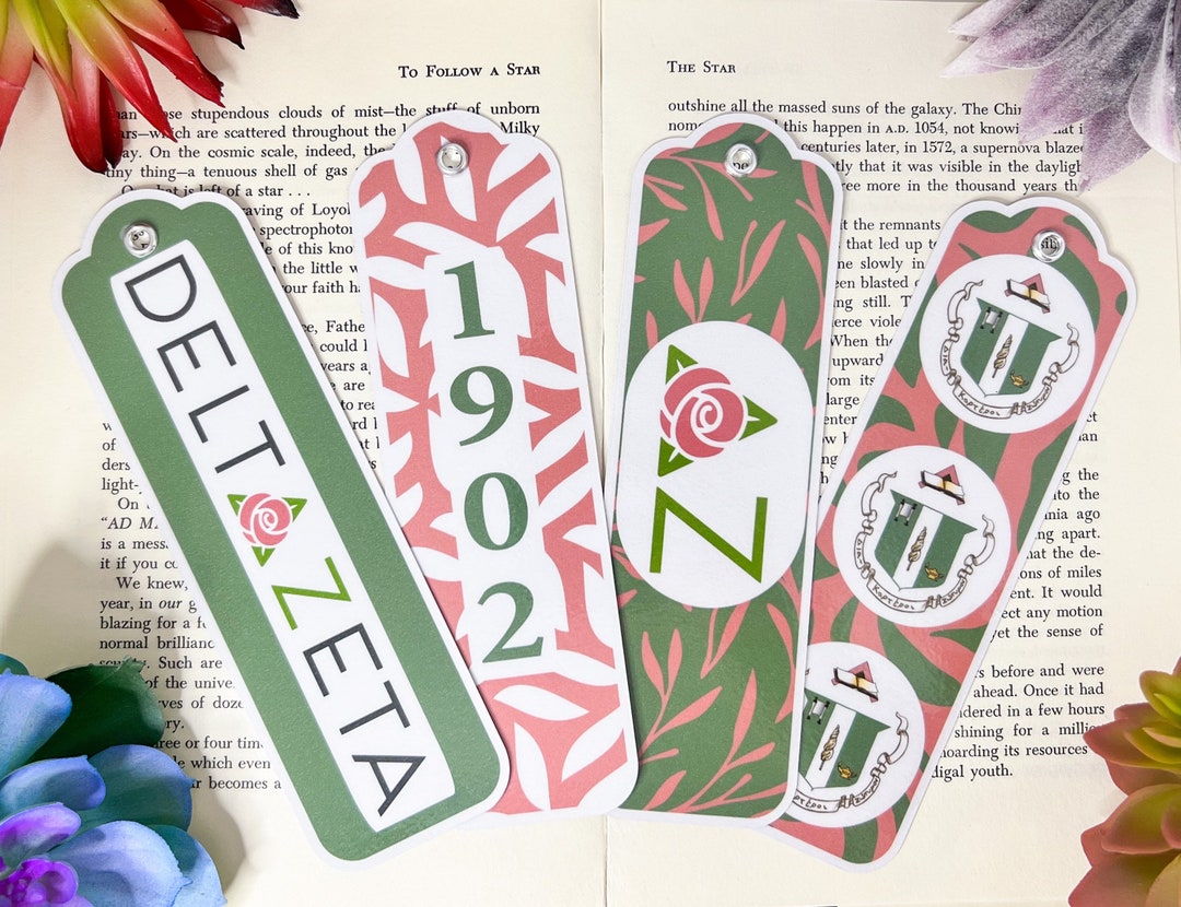 Delta Zeta Bookmarks Set of 4, Delta Zeta Gifts, Delta Zeta Decal ...