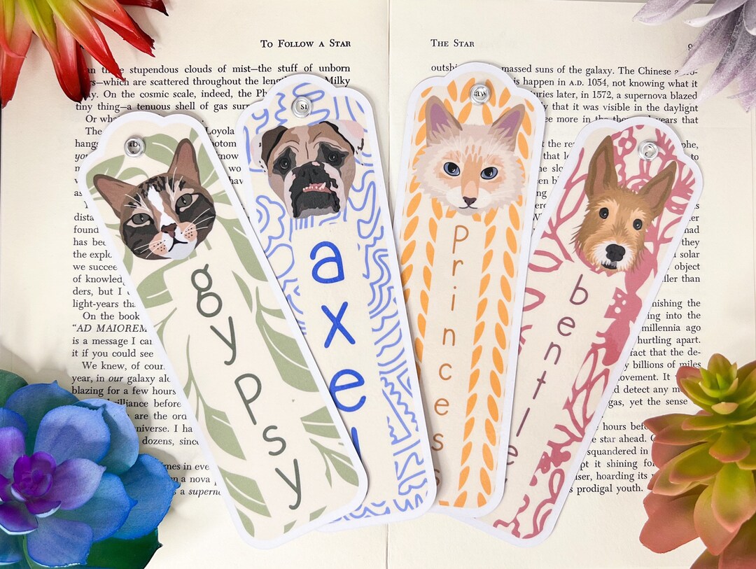 Custom Pet Bookmark, Custom Pet Book Accessory, Pet Bookmark, Cat ...
