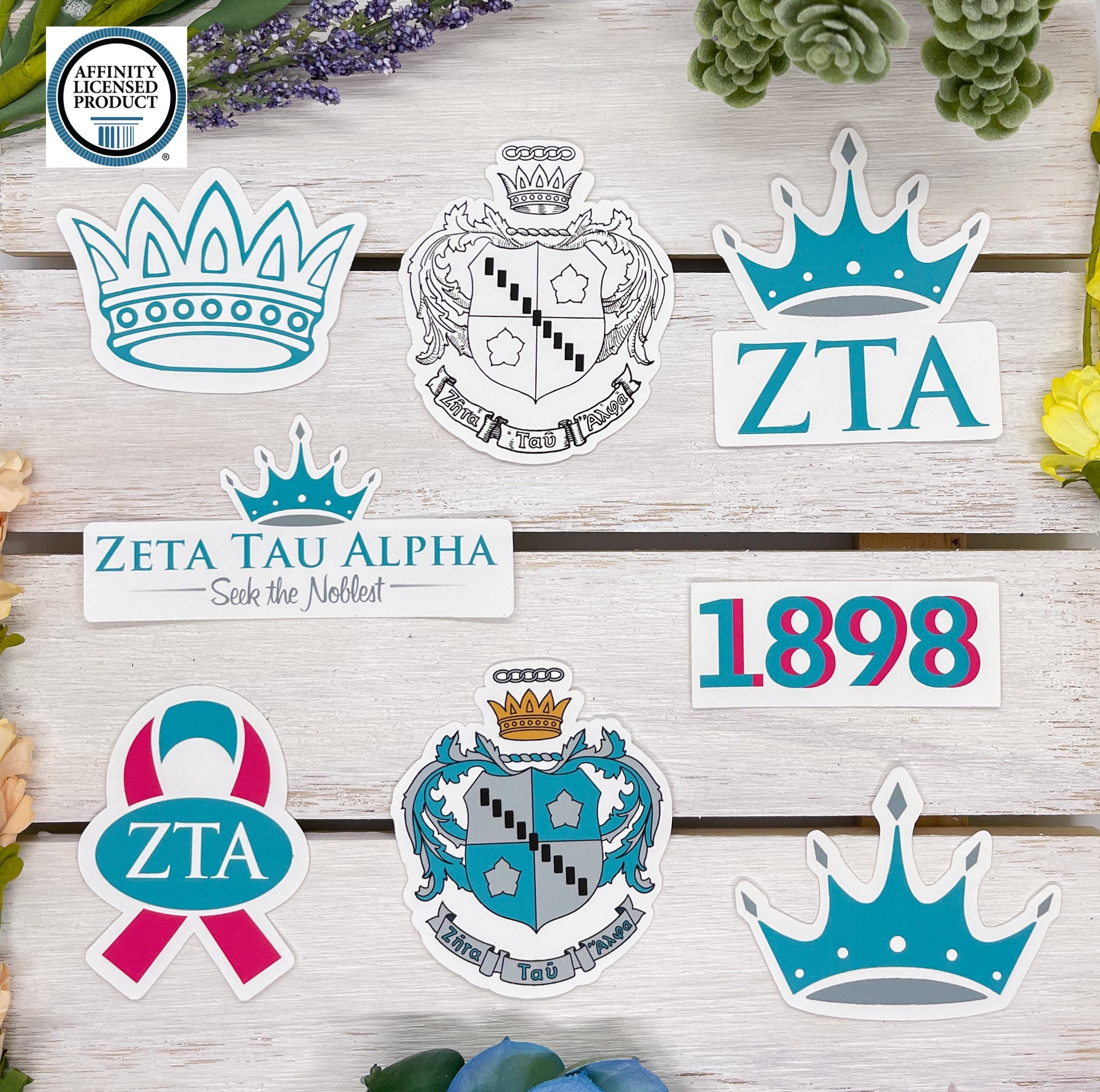 Zeta Tau Alpha Sticker Pack Zeta Tau Alpha Decals Zeta Tau - Etsy
