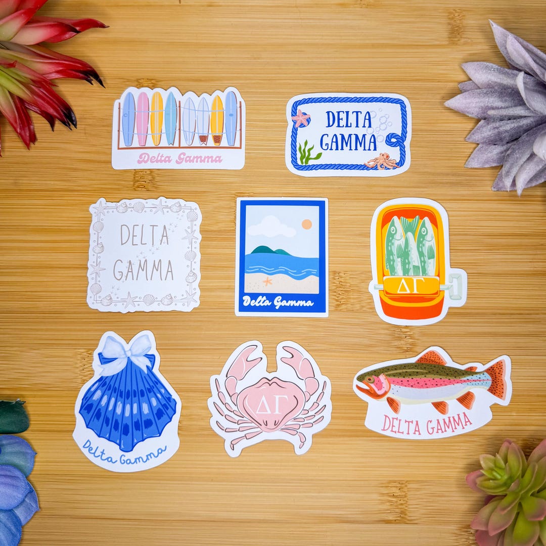 Delta Gamma Sticker Pack, Sorority Stickers, Delta Gamma Flag, Delta ...