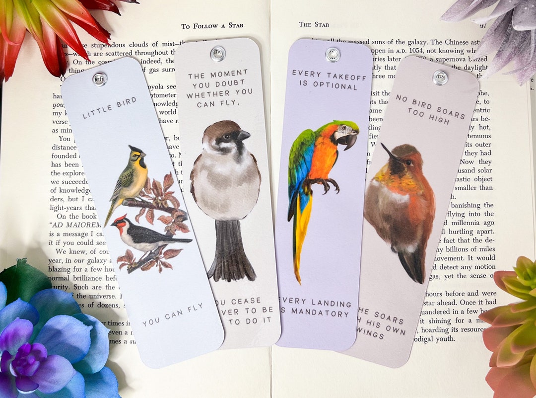 Bird Bookmarks Set of 4, Bookmarks, Bird Bookmark, Birdwatching ...