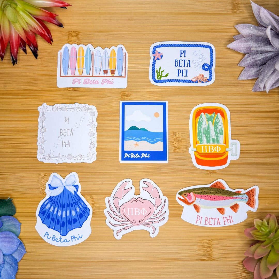 Pi Beta Phi Sticker Pack, Pi Phi Sticker Pack, Pi Beta Phi Gifts, Pi ...