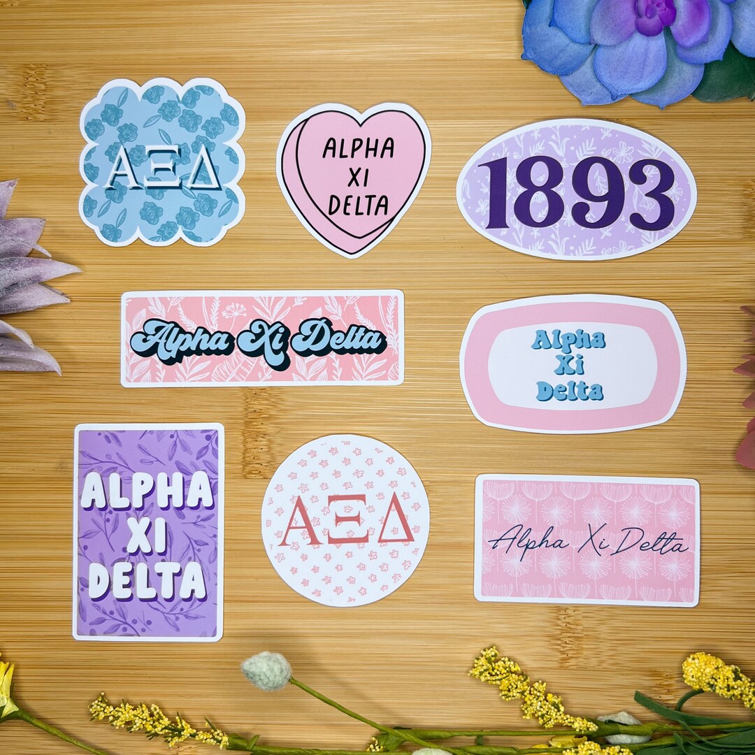 Alpha Xi Delta Sticker Pack, Sorority Stickers, Alpha Xi Delta Flag ...