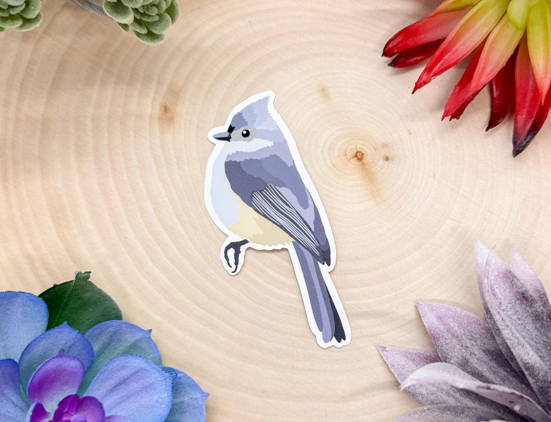 Tufted Titmouse Sticker, Bird Sticker, Birdwatching Sticker, Birding ...