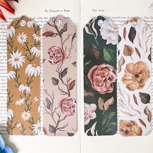 Floral Bookmarks Set of 4, Bookmarks, Flower Bookmark, Watercolor ...