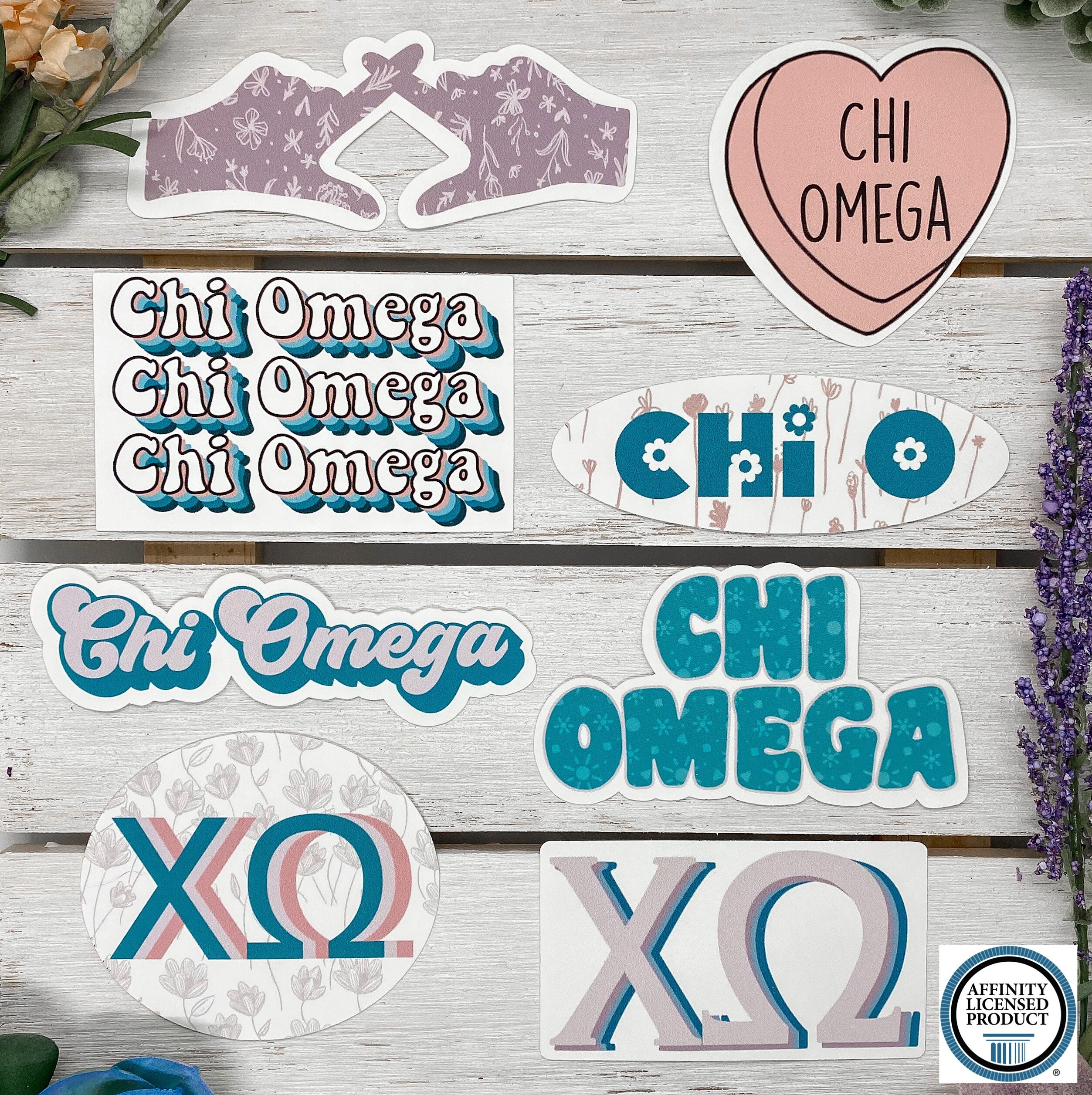 Chi Omega Sticker Pack Sorority Stickers Chi Omega Flag Chi | Etsy