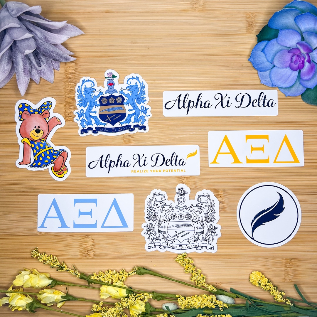 Alpha Xi Delta Sticker Pack, Sorority Stickers, Alpha Xi Delta Flag ...
