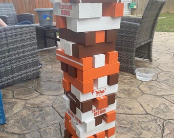 Giant Tippy Tower Yard Game With Solid Wood Crate, Outdoor Game With ...