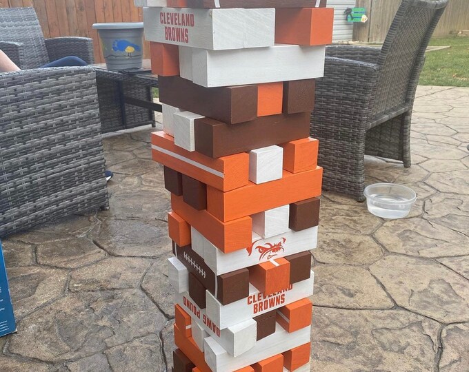 Giant Tippy Tower Yard Game With Solid Wood Crate, Outdoor Game With ...