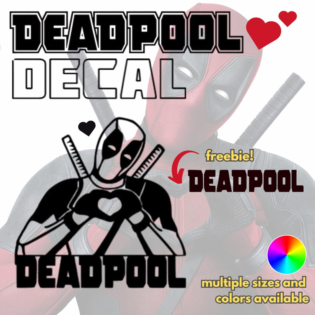 Marvel Deadpool Vinyl Waterproof Decals Stickers With Freebie Gift for ...