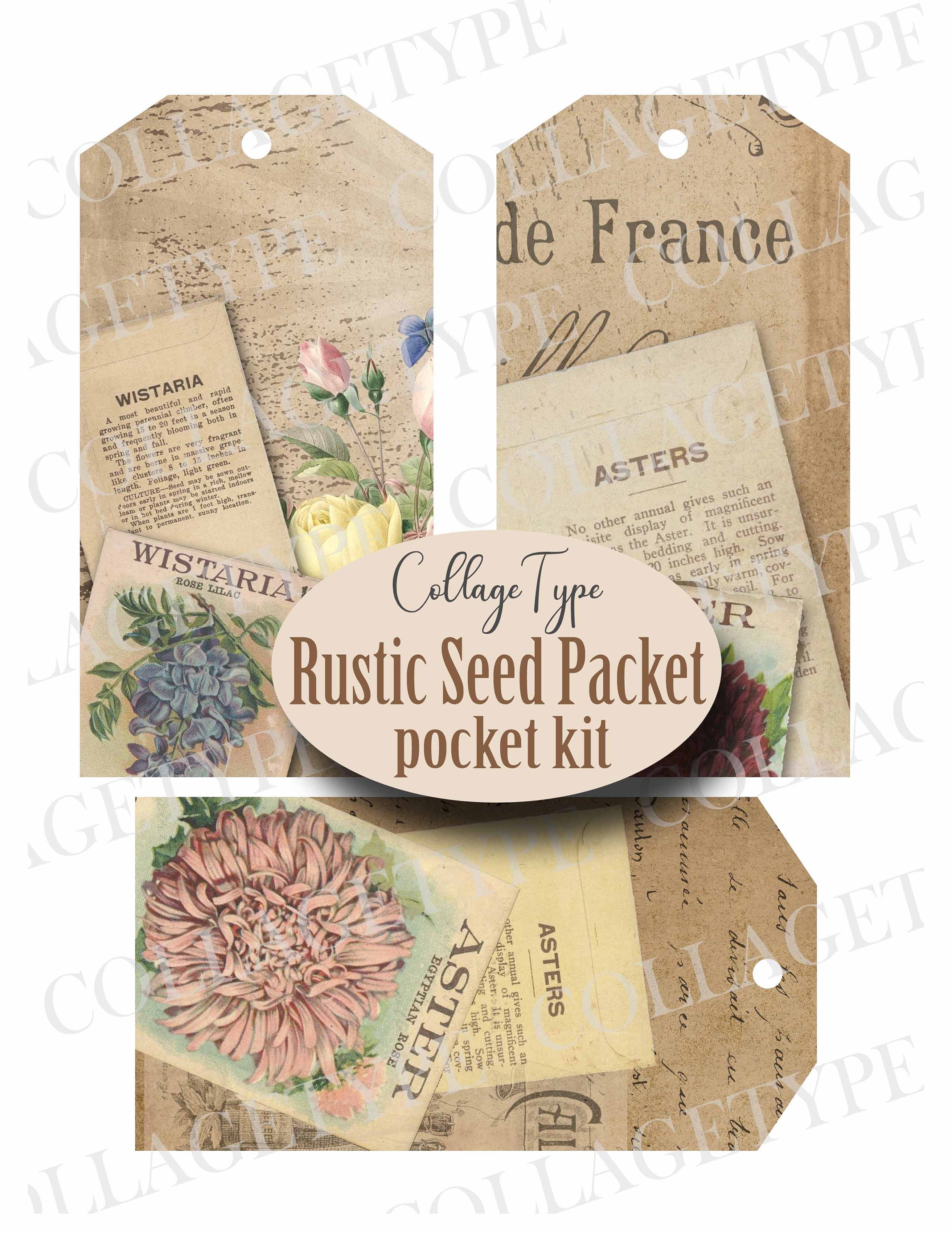 Junk Journal Digital Seed Packets Gardening Grunge Junk - Etsy